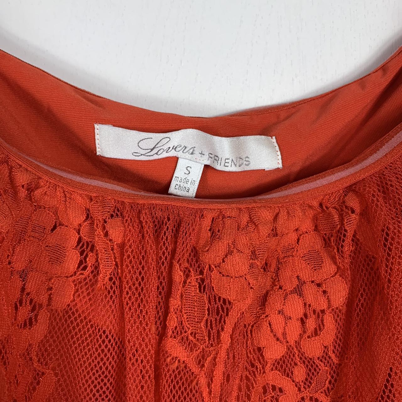 Lovers + Friends Kristine Lace Romper in Red... - Depop