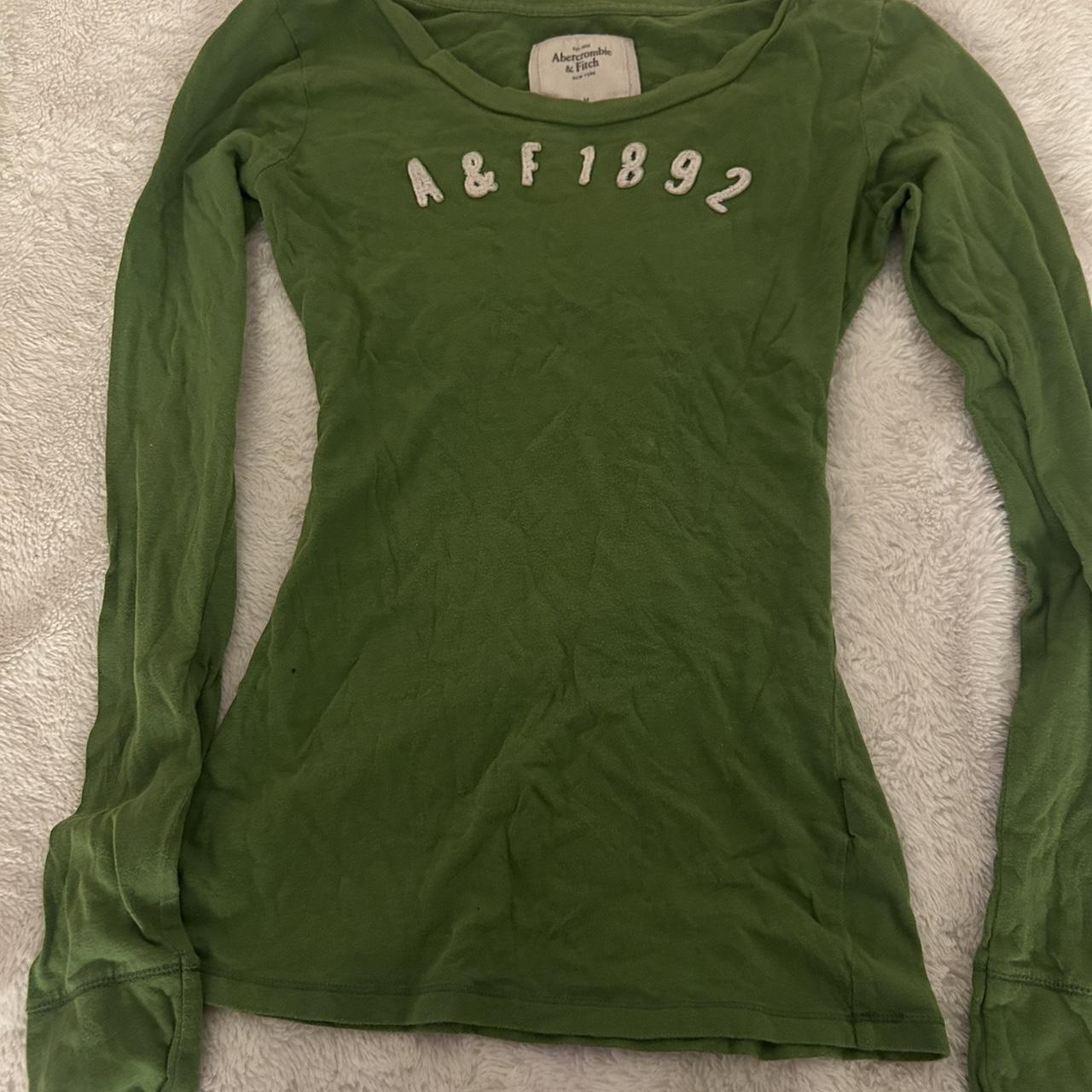 Green Abercrombie & Fitch long sleeve shirt #y2k... - Depop