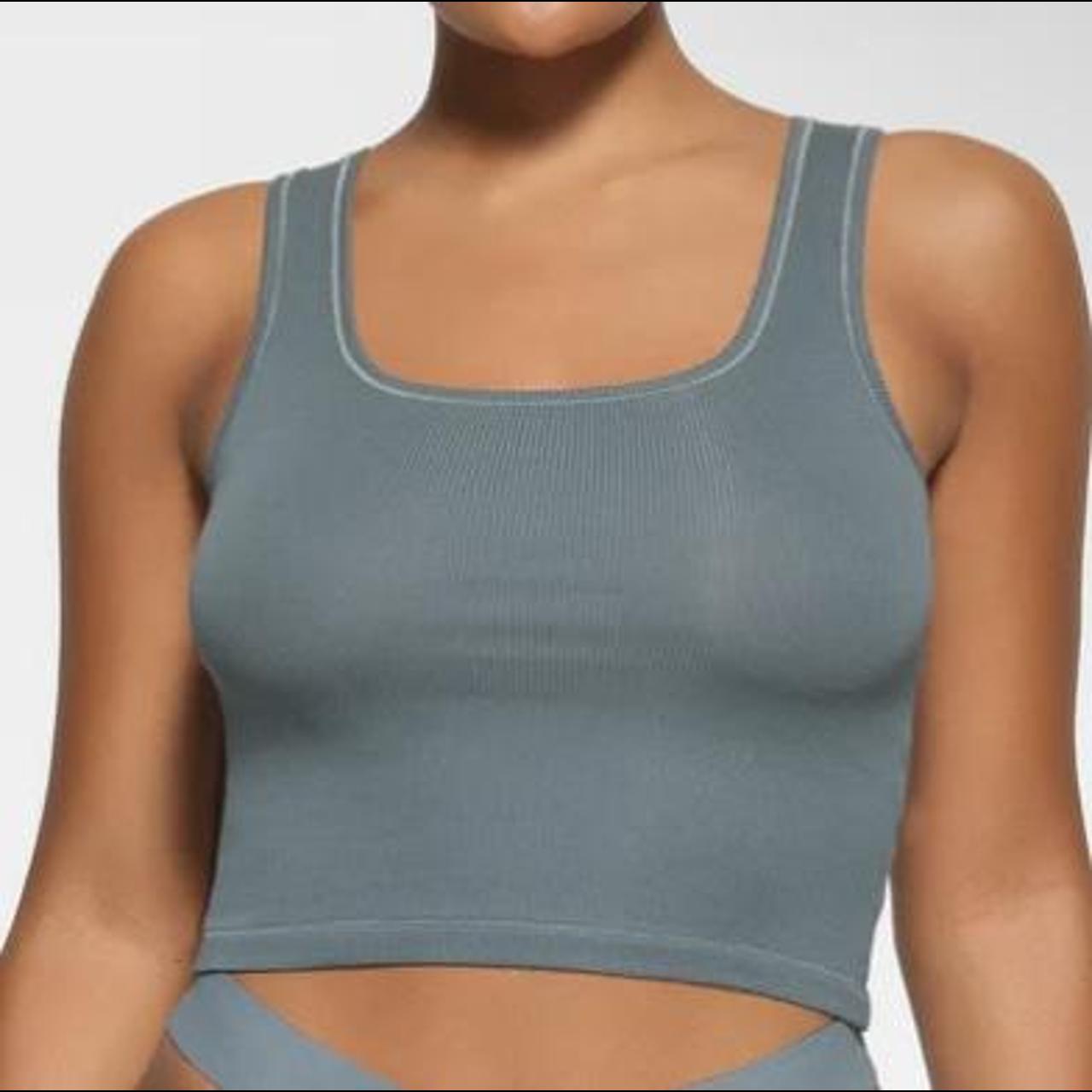 skims cotton rib top, size s but would fit an... - Depop