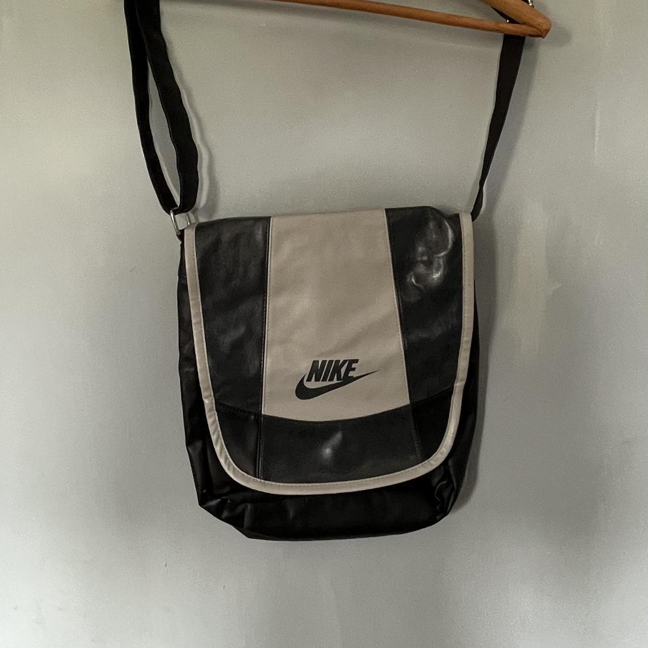 Vintage Nike side bag vintage messenger bag Black... - Depop