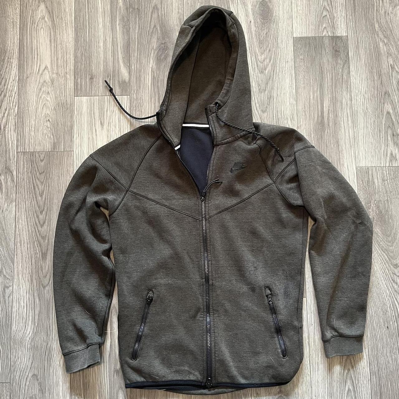 Nike tech fleece zip up Khaki/dark green Nike tech... - Depop