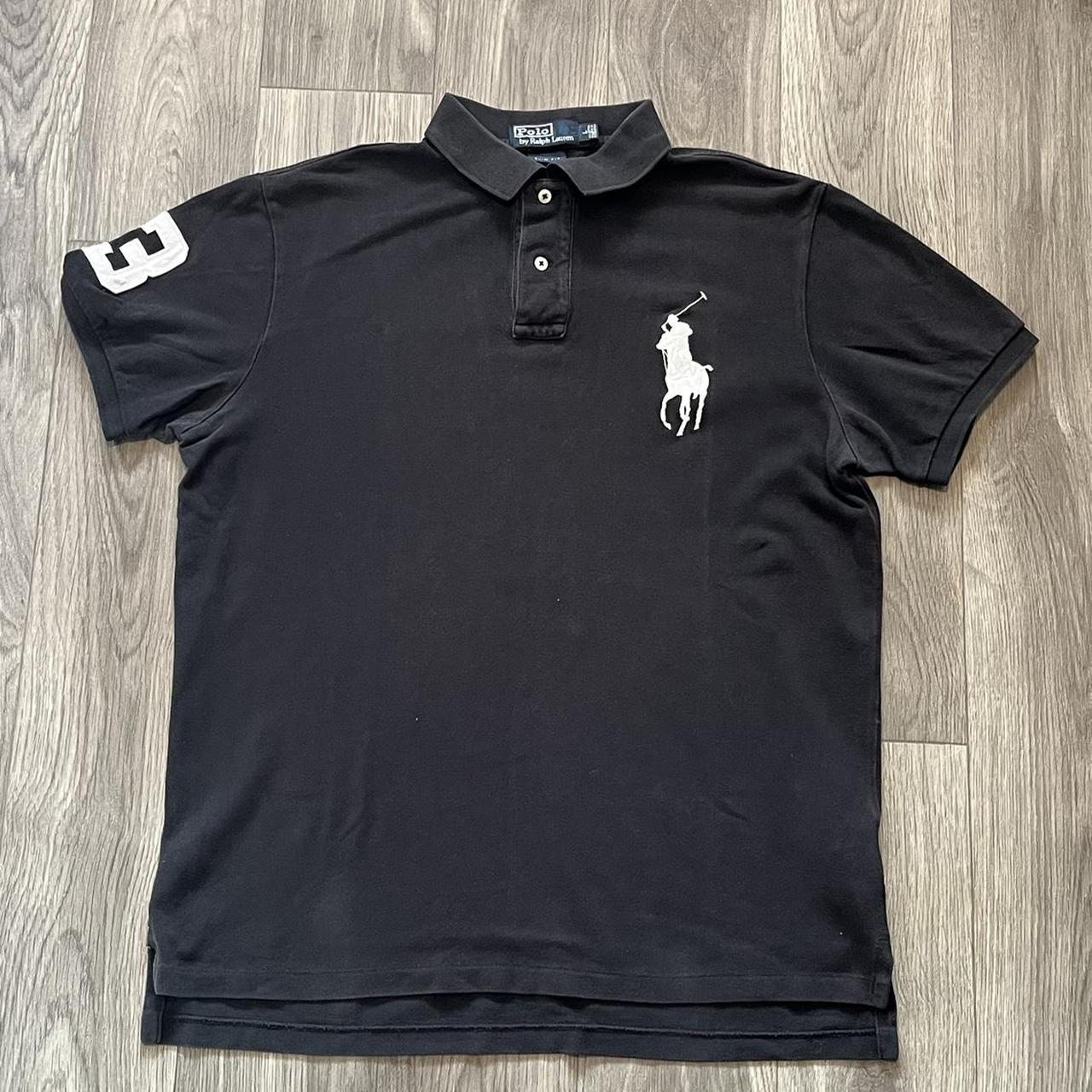 Black ralph Lauren polo shirt Black button up polo... - Depop