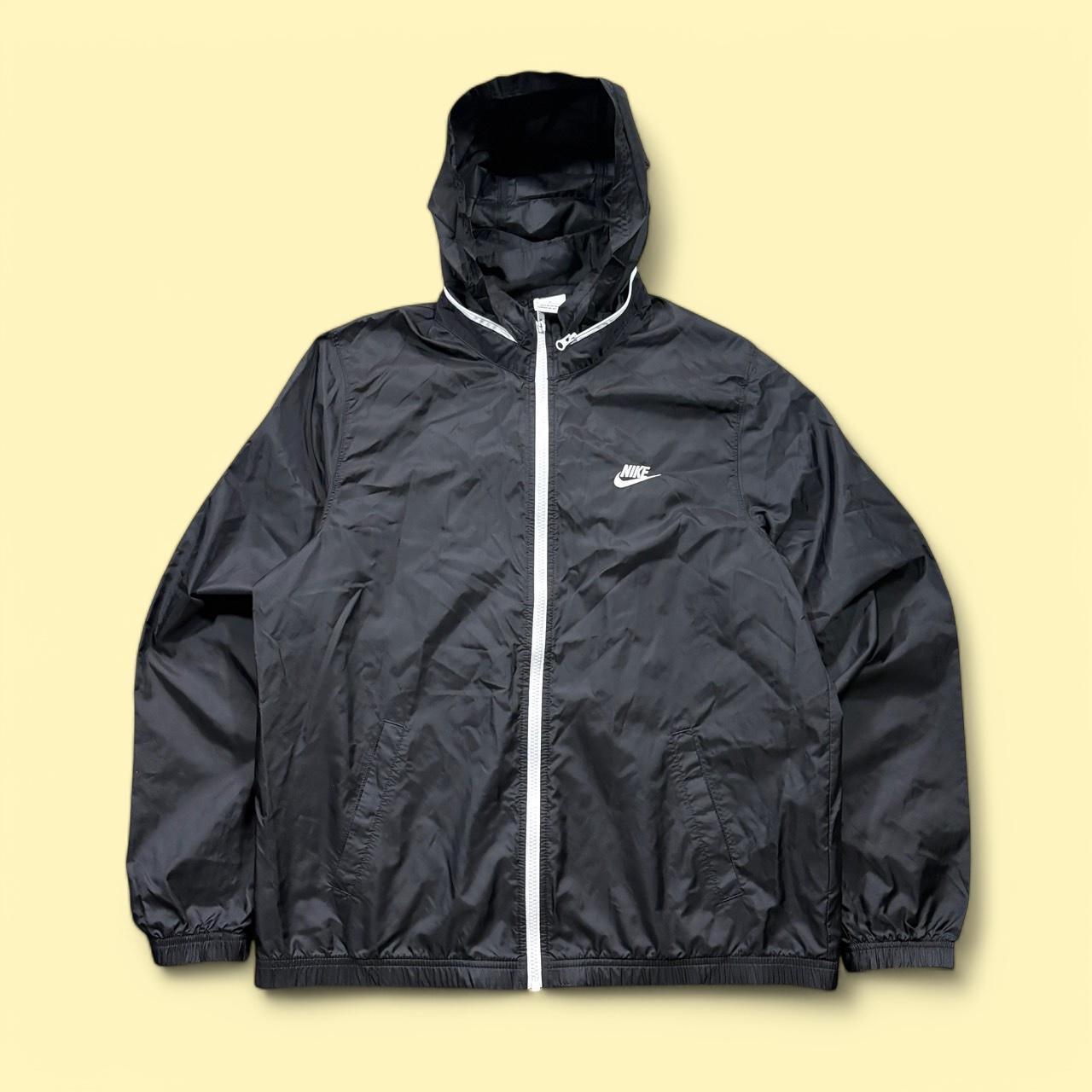 Black Nike nylon shell windbreaker jacket with... | Depop