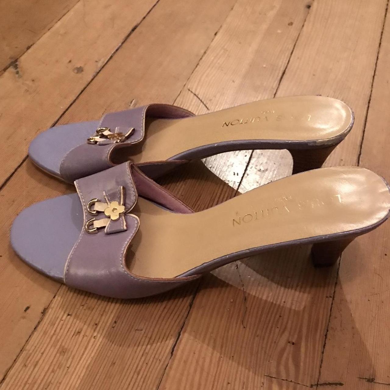 Adorable vintage Louis Vuitton mules in purple size... - Depop