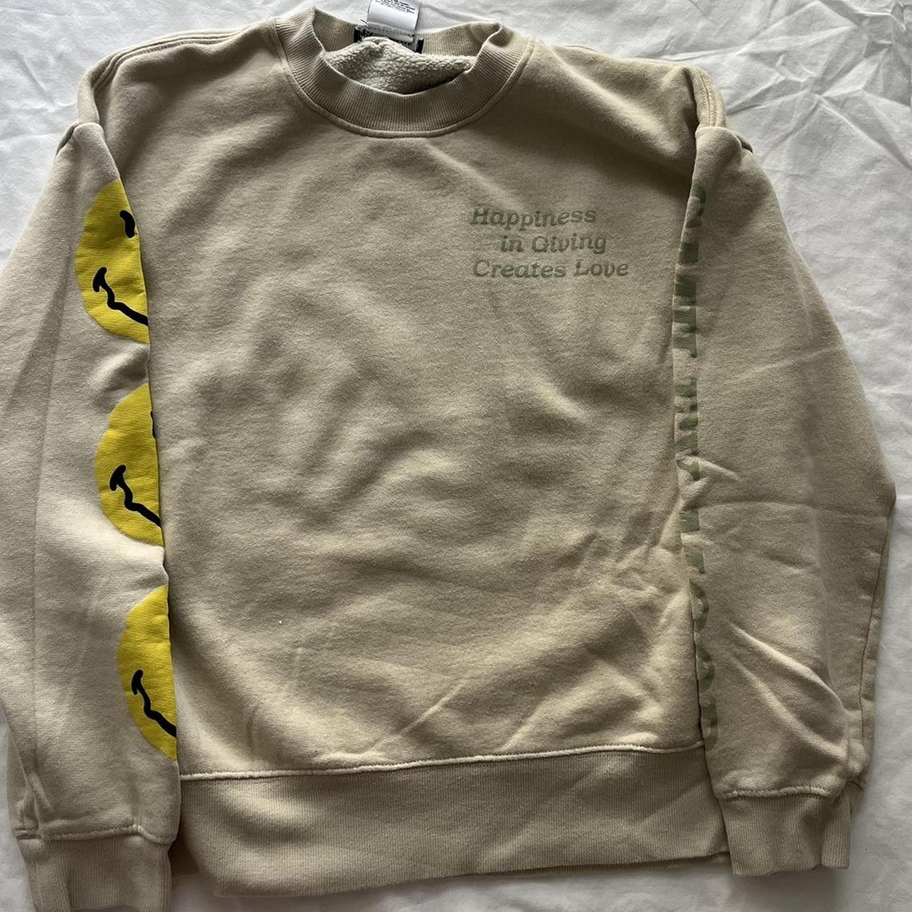 Tan Zara (“Smiley Happy Collection”) sweatshirt with... | Depop