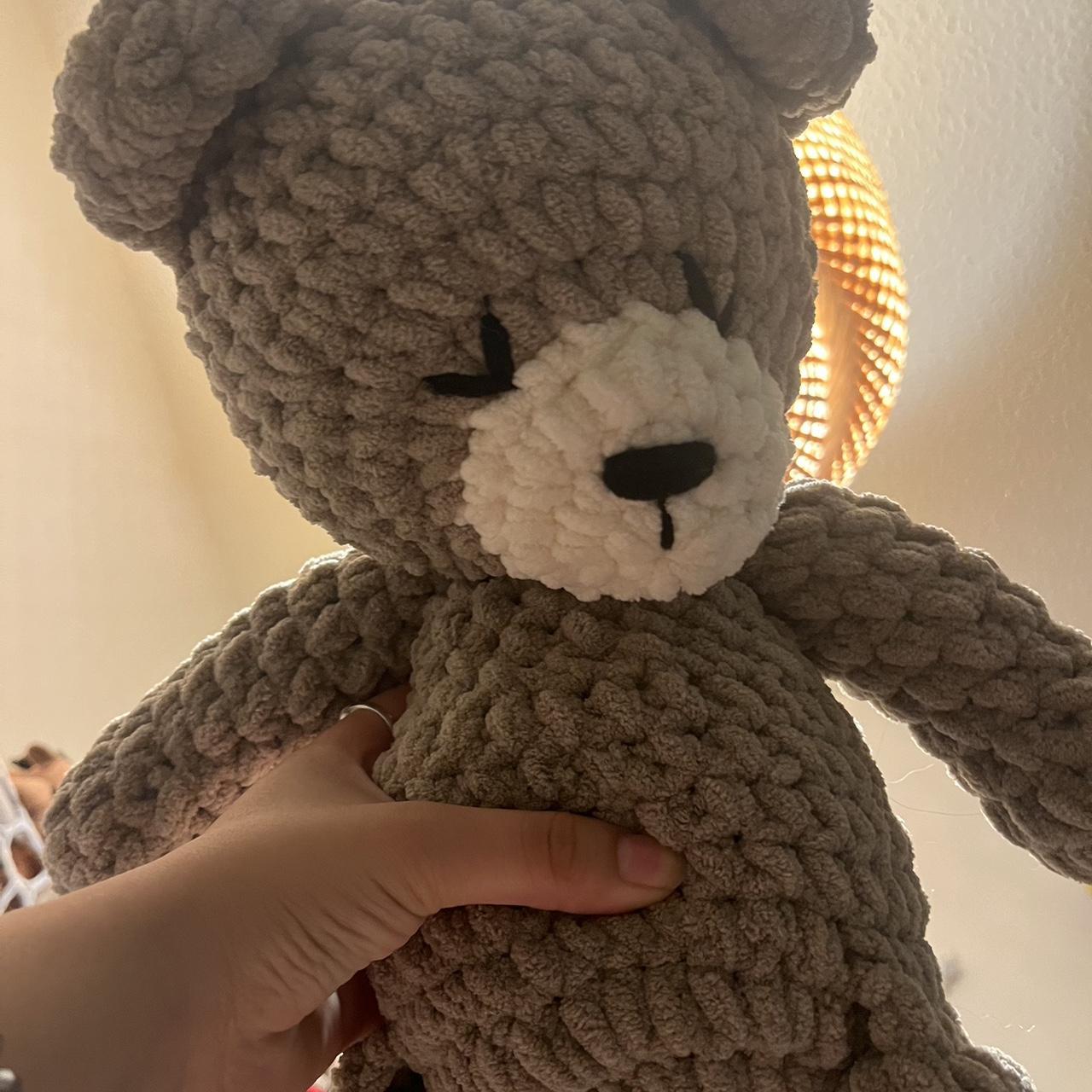 Super cute crochet bear Hand made by me :) Made with... - Depop