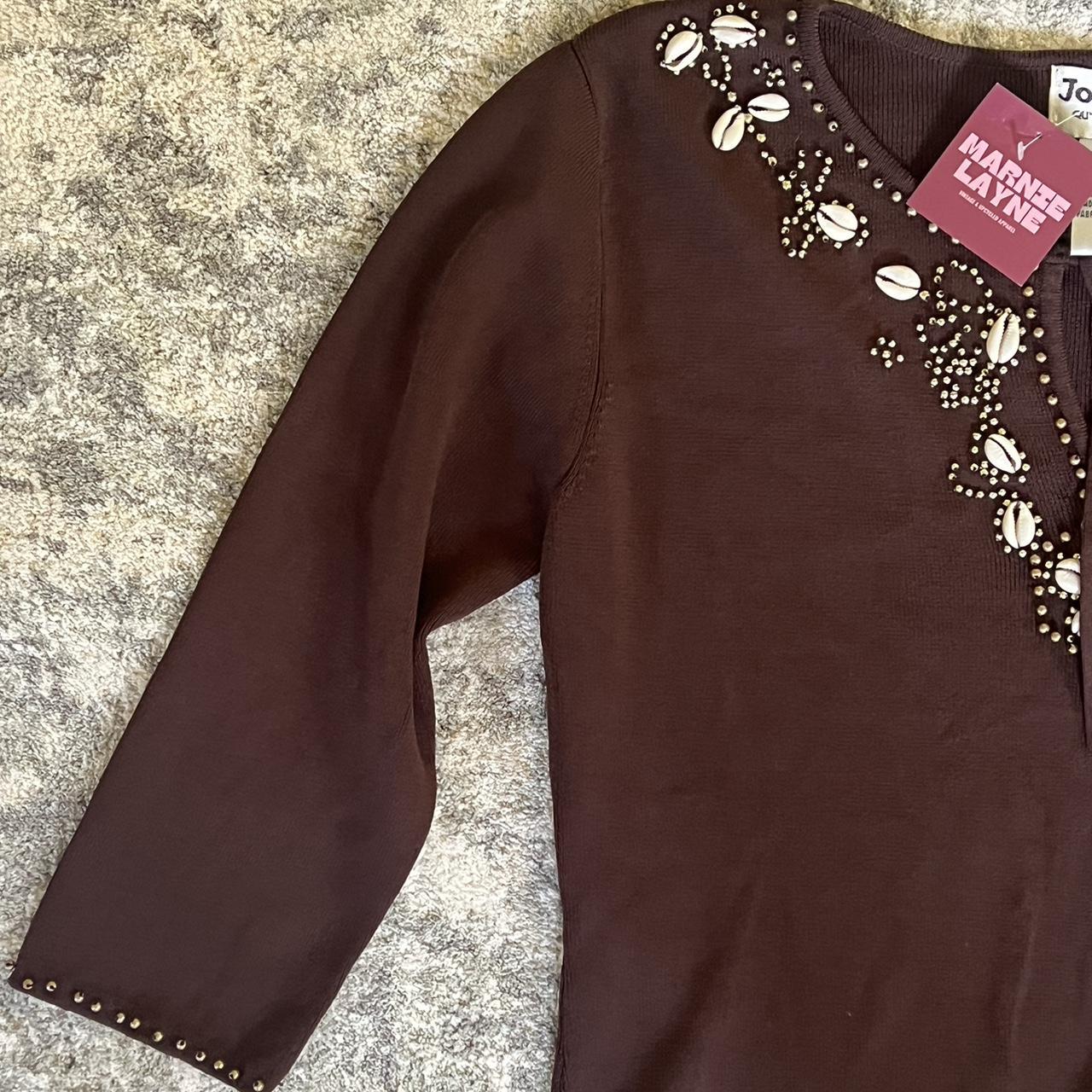 cute shell shirt with small missing beads more of a... - Depop