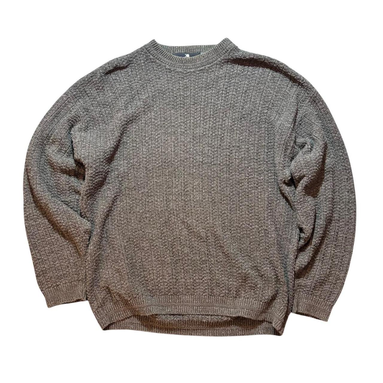 vintage boxy grey knit sweater width: 23 in length:... - Depop