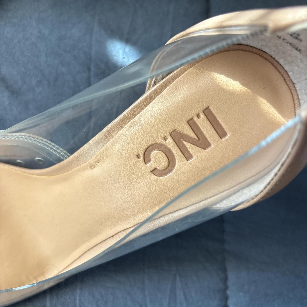 Tan and cream INGCH clear heeled courts #glamour | Depop