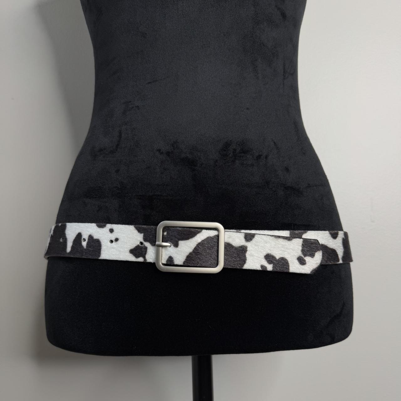 cow print belt with silver buckle #cowgirl... | Depop
