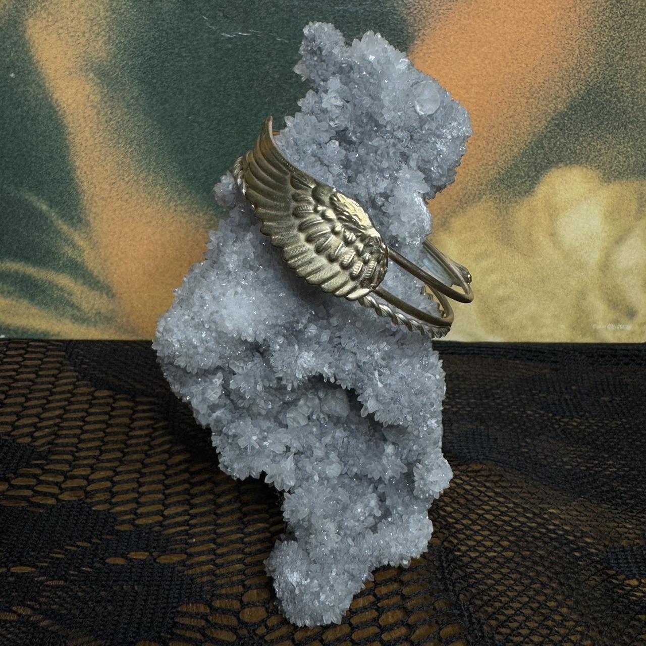 gold angel wing bangle bracelet #goth #whimsigoth... | Depop