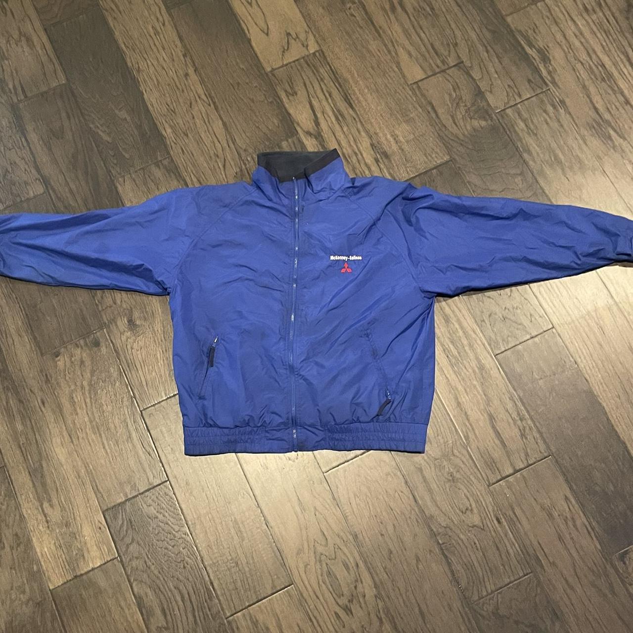 industrial mitsubishi factory worker coat zipper is... - Depop