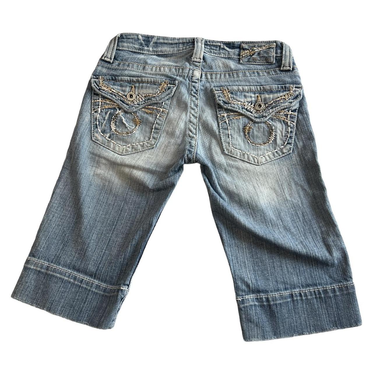 vintage y2k denim low rise capris ·:*¨༺ ♱ ♱... - Depop