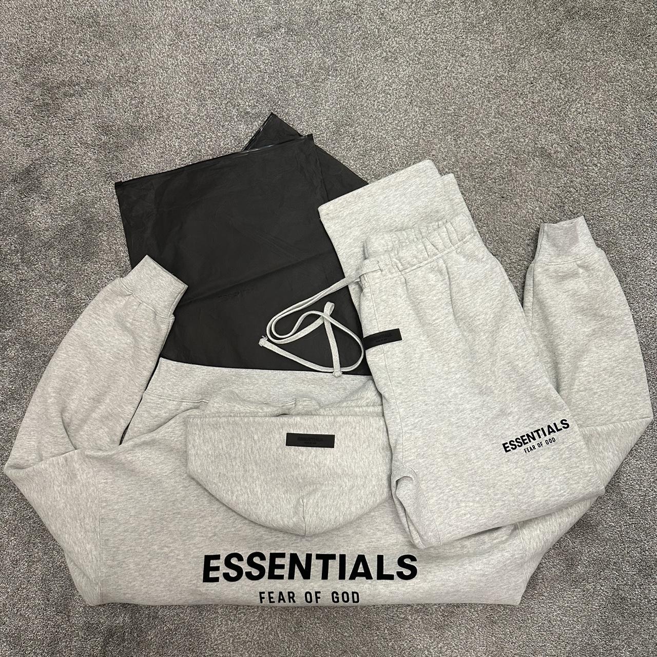 ESSENTIALS Light Oatmeal Tracksuit Size S but fits... - Depop