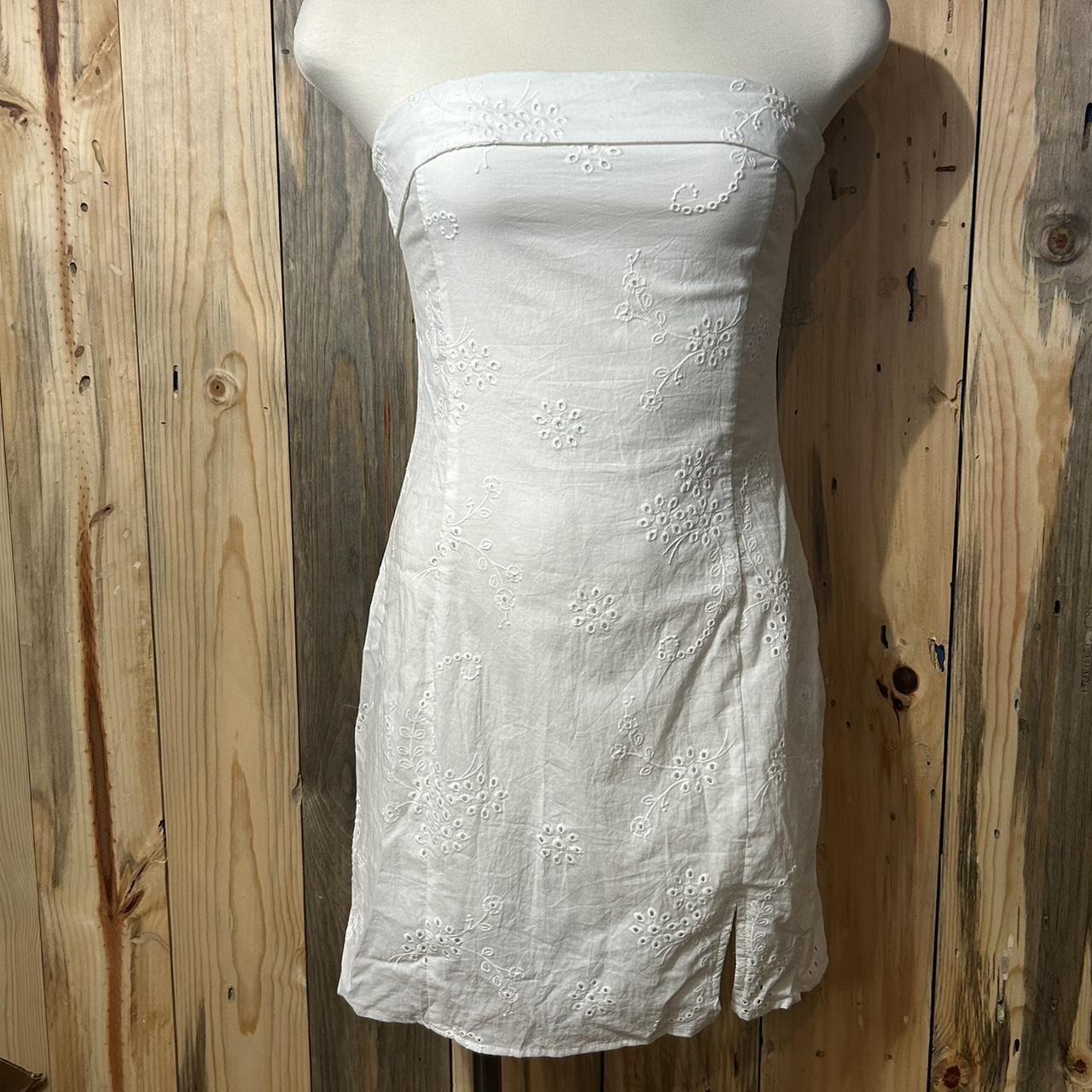 sleeveless white lucki clover dress bought for... - Depop