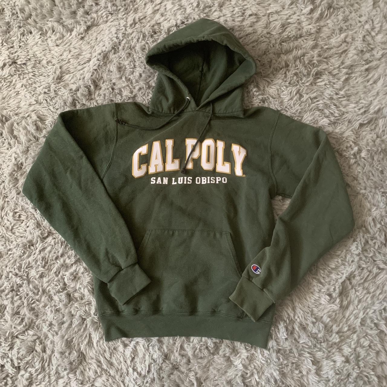 Cal poly bold stitched lettering on hoodie Size... - Depop