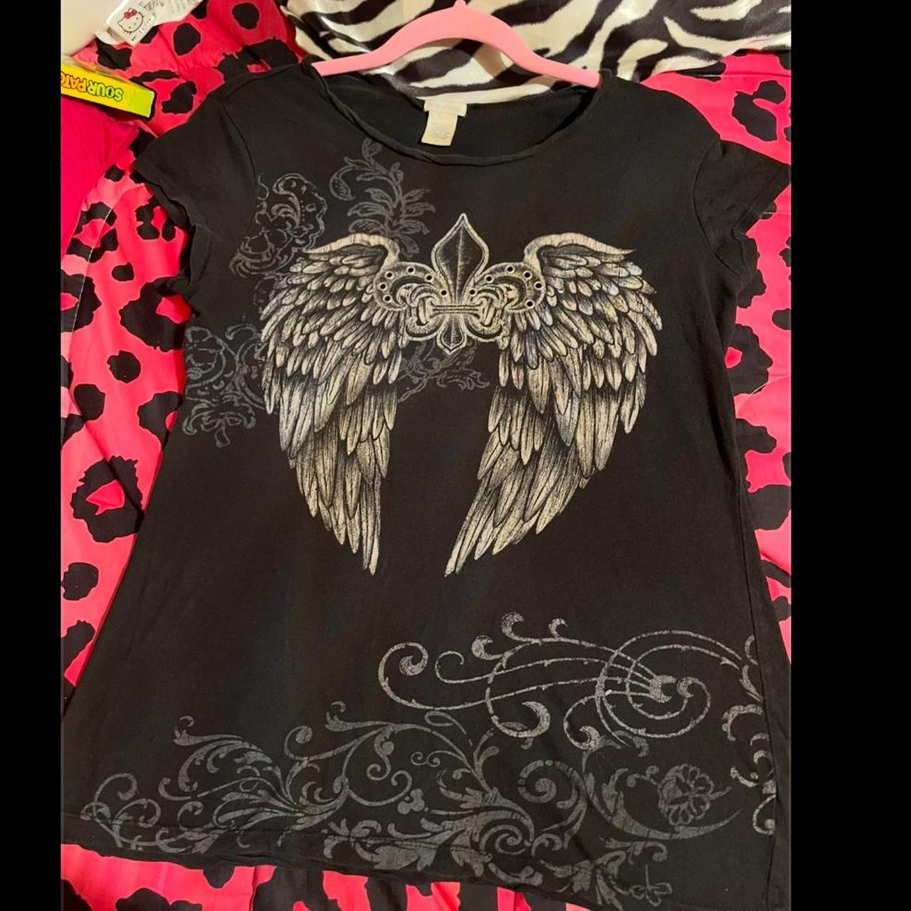 y2k wings design tagged as Large but is more of a... | Depop