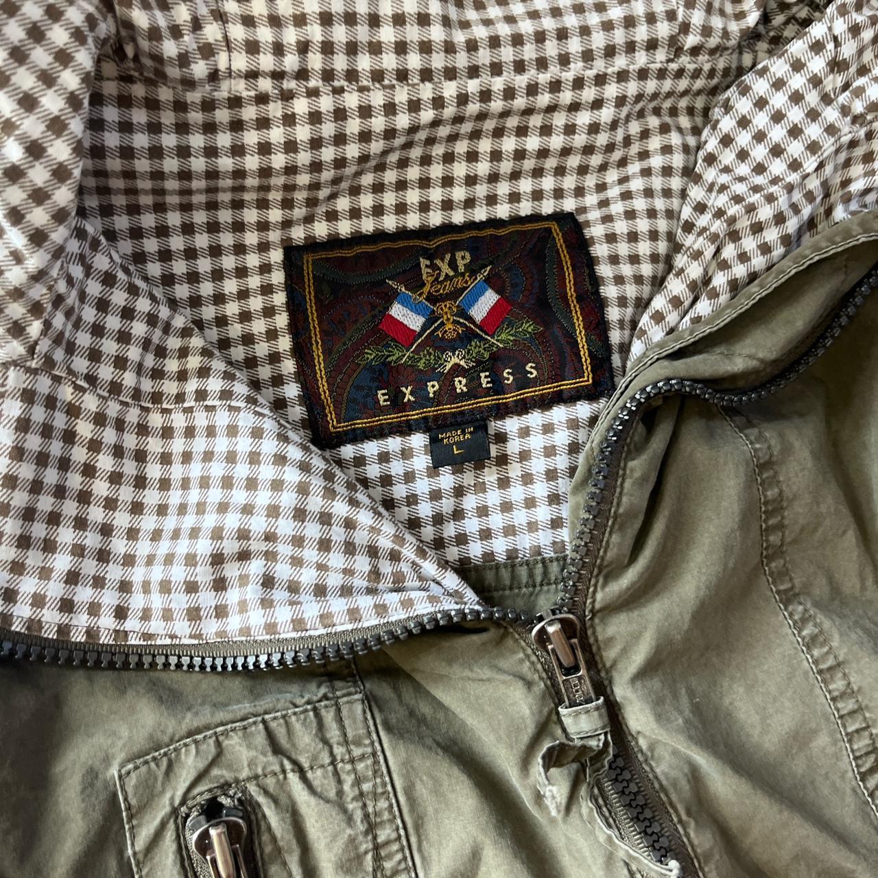 green cargo style Express jacket 4 large pockets on... - Depop