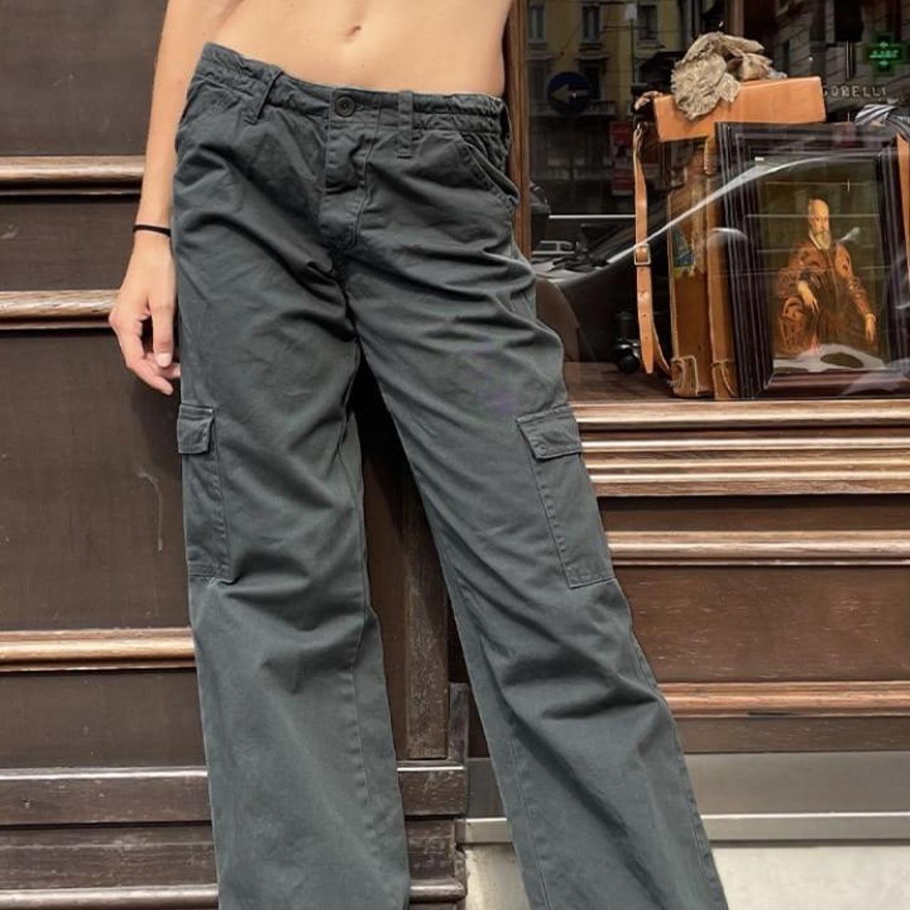 Subdued grey cargos Size S/ 8 Low rise Originally... - Depop