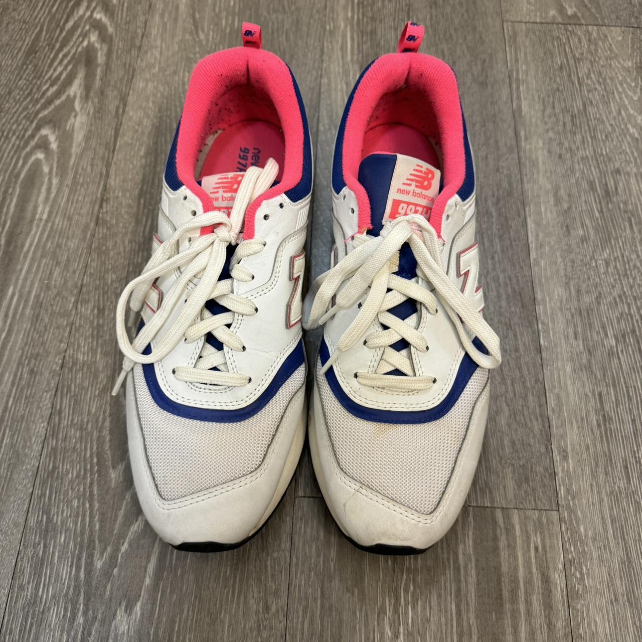 Cute Pink and Blue New Balance shoes I’ve worn them... - Depop