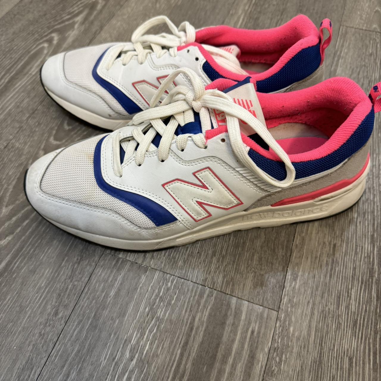 Cute Pink and Blue New Balance shoes I’ve worn them... - Depop