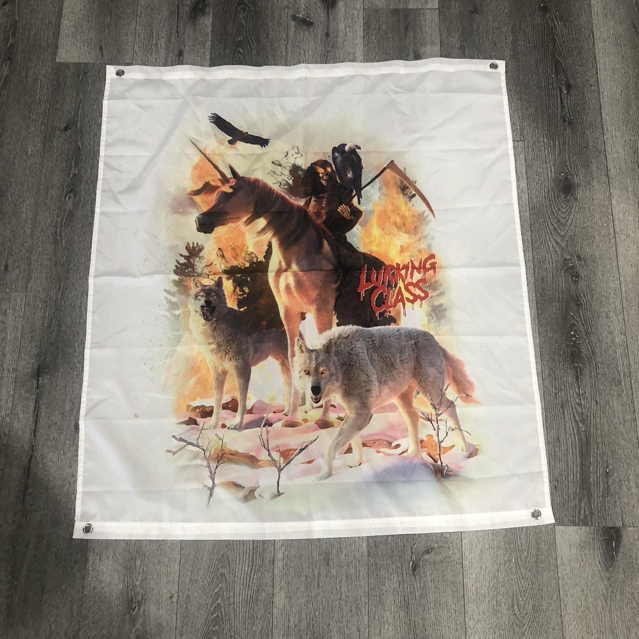 Lurking Class Tapestry Grim reaper on Unicorn... - Depop