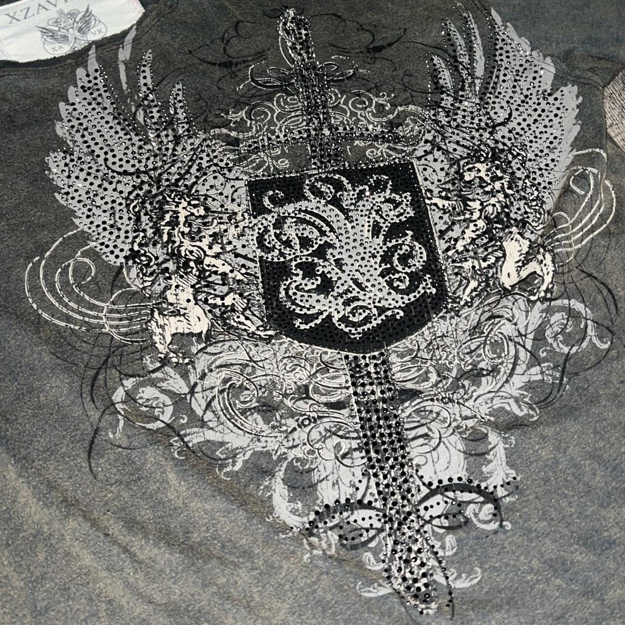 Crazy Y2K Xzavier Shirt bedazzled design is still... - Depop