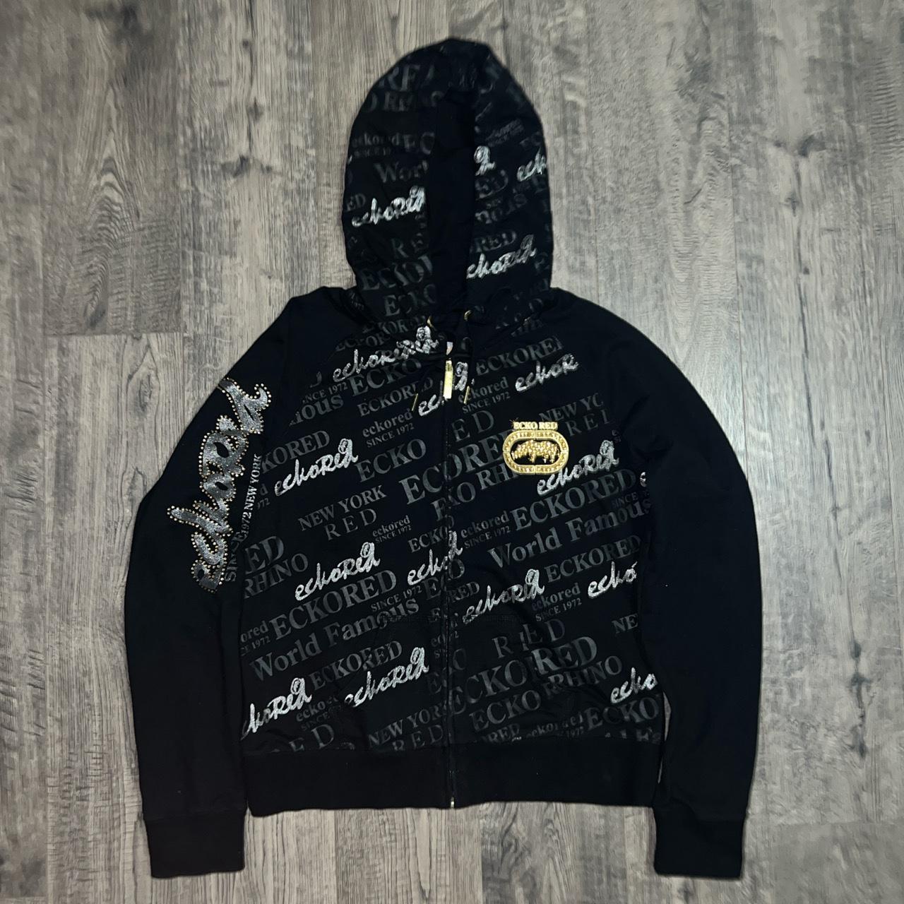 Super sick Ecko Unltd Red Zip Up Hoodie, No Holes /... - Depop