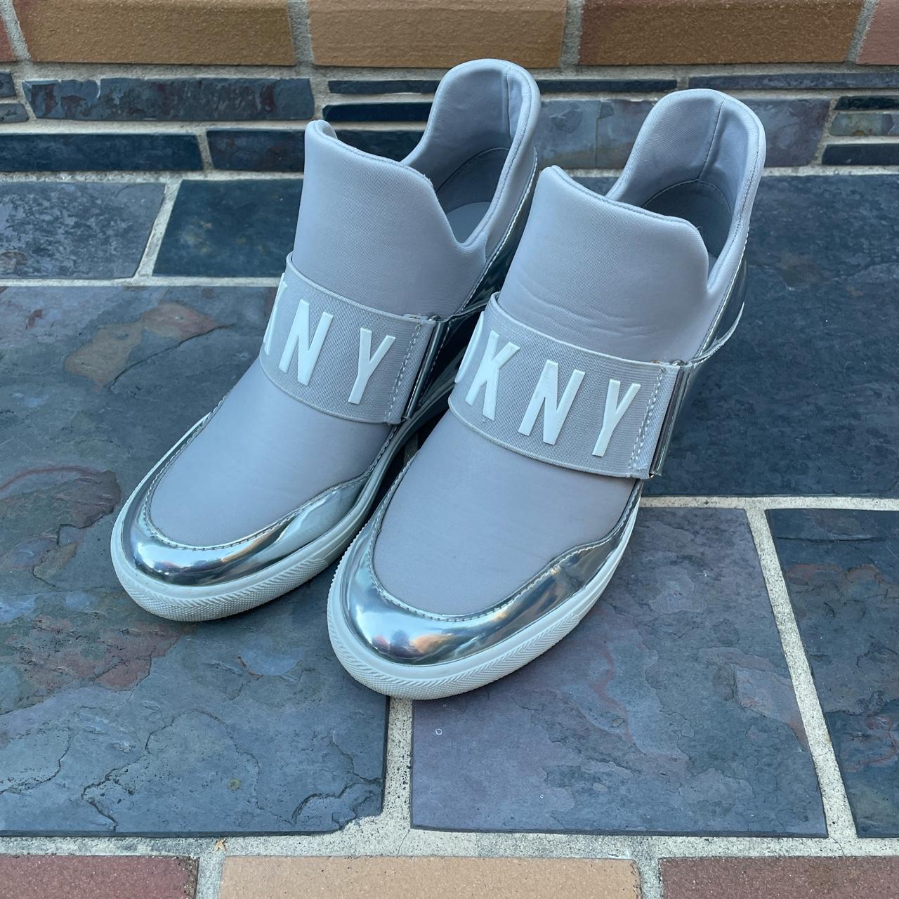 DKNY cosmos sneaker wedge with 2” heel. Women’s size... - Depop