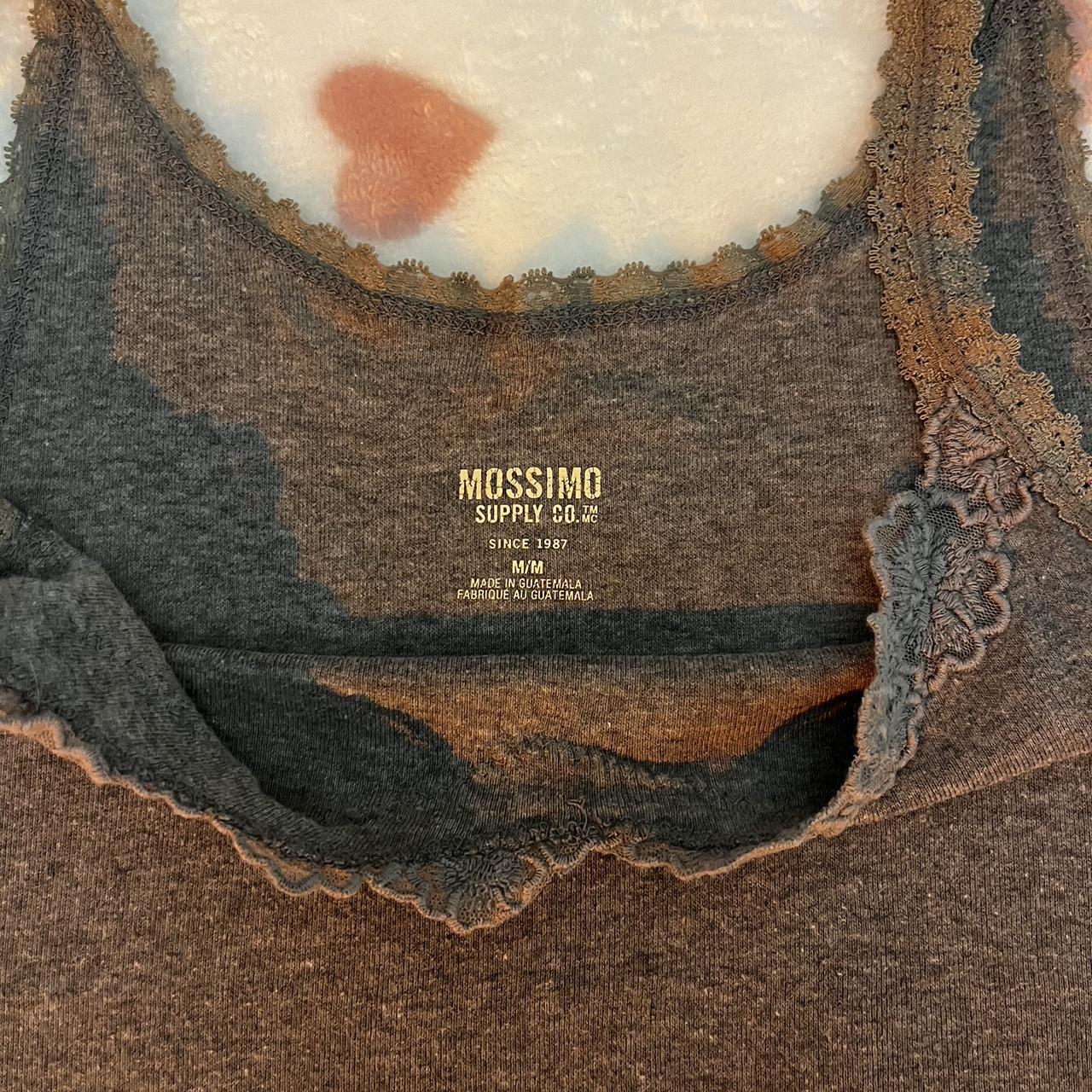 -mossimo grey tank top with flowers -size: m - Depop