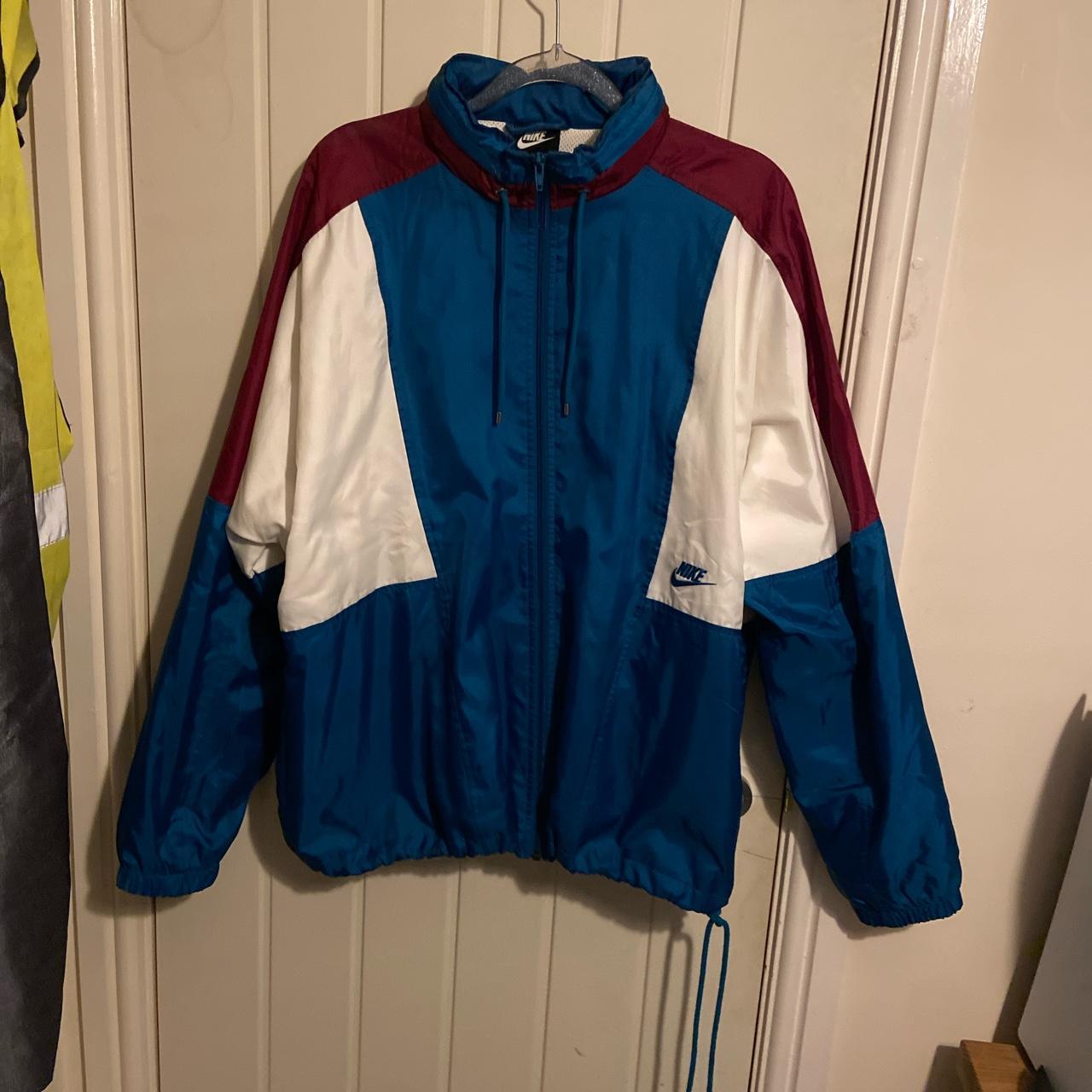 Vintage 89 Nike track jacket with zippable hood,... - Depop