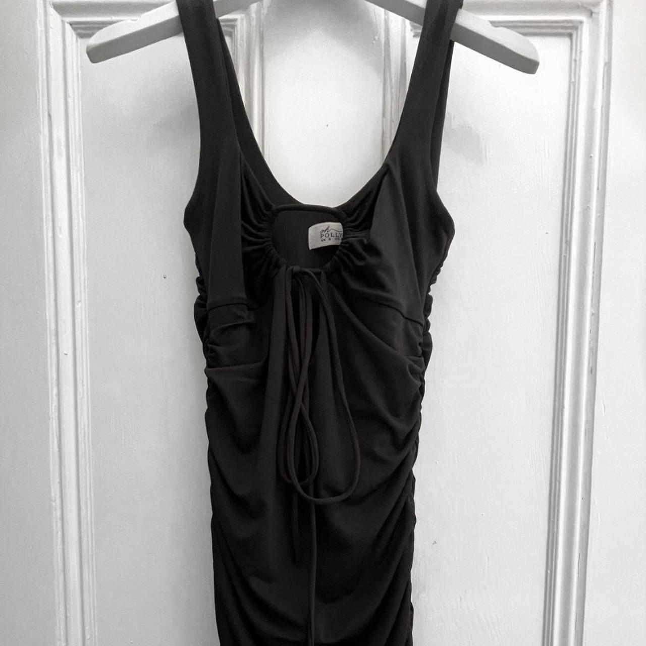 Women’s Oh Polly cut me in black ruched bodycon mini... - Depop