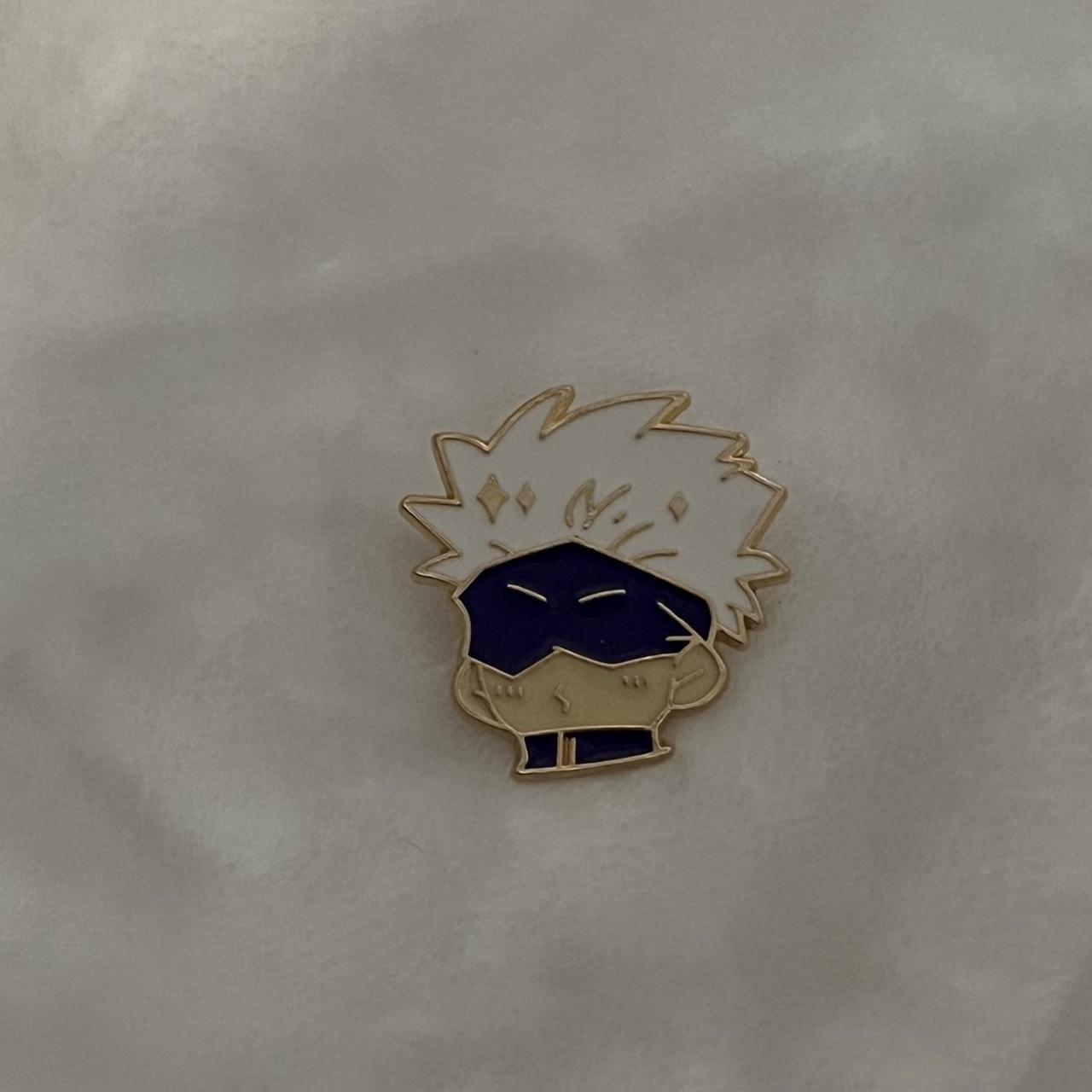 Jujutsu Kaisen JJK Gold Gojo Satoru enamel pin Chibi... - Depop