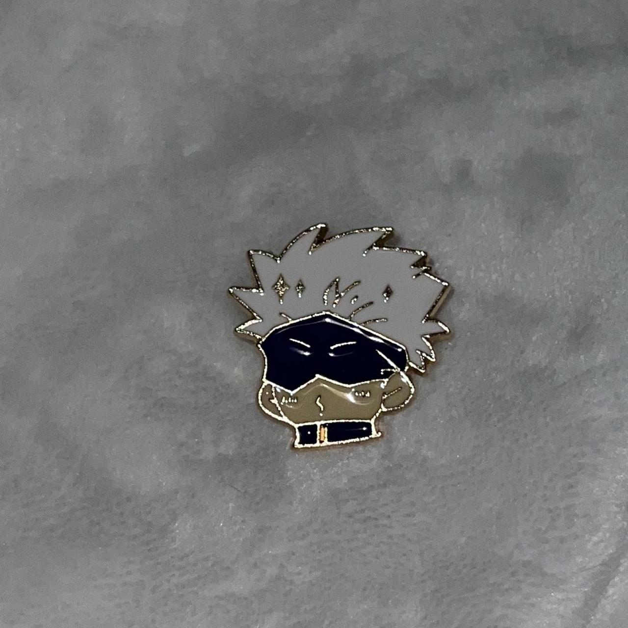 Jujutsu Kaisen JJK Gold Gojo Satoru enamel pin Chibi... - Depop