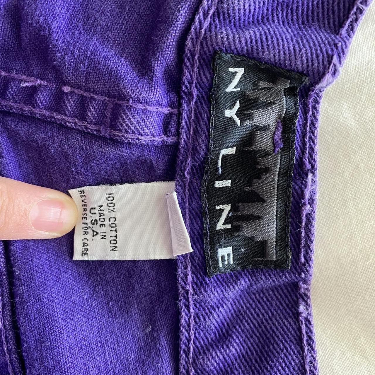 vintage bright purple cotton denim jean shorts jorts... - Depop