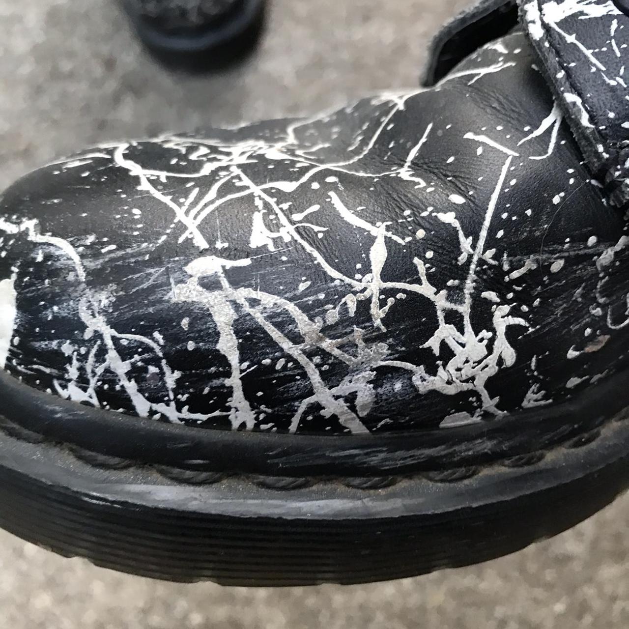 BLACK AND WHITE SPLATTER DOC MARTENS size 6 some... - Depop