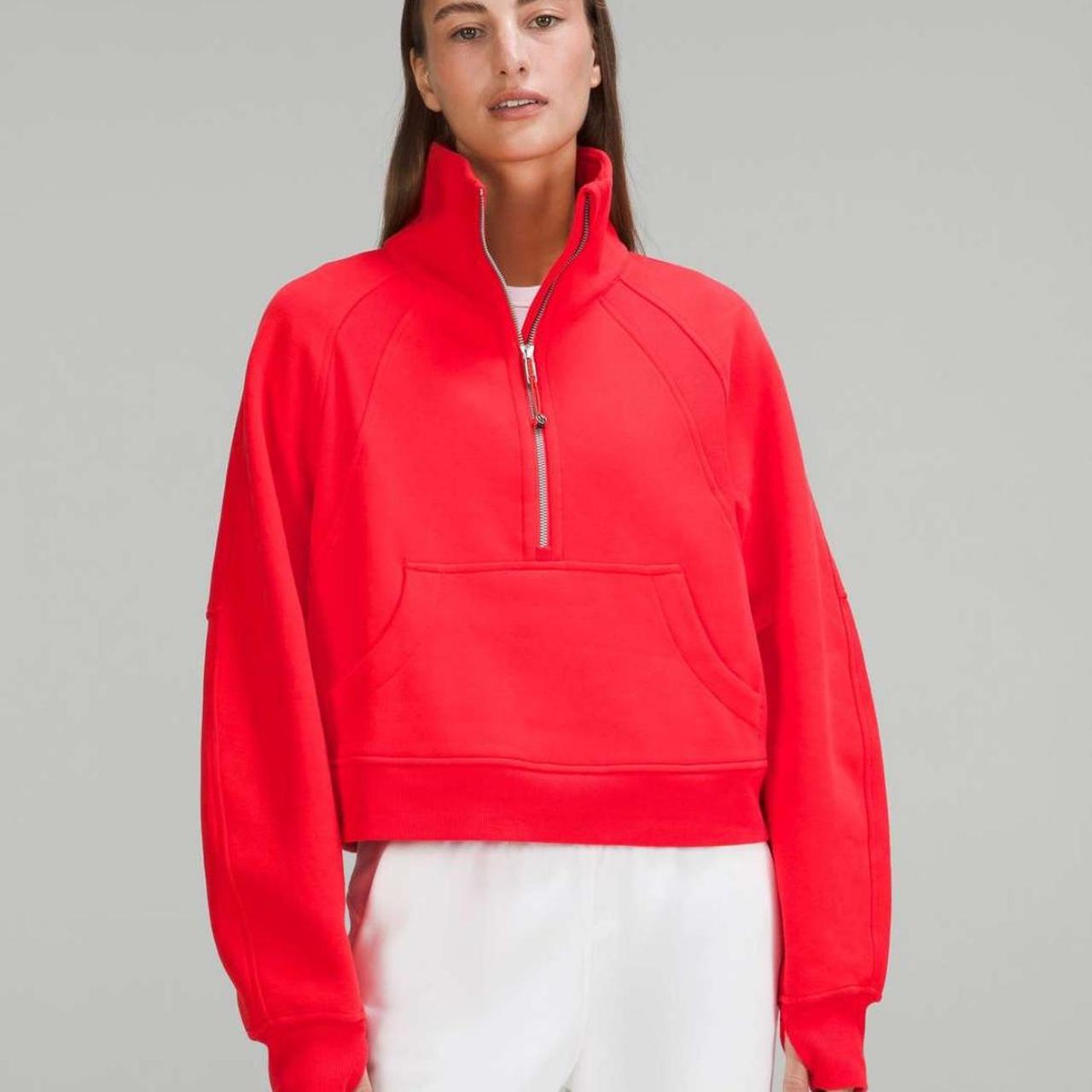 Lululemon red scuba RARE color, funnel neck Size... - Depop