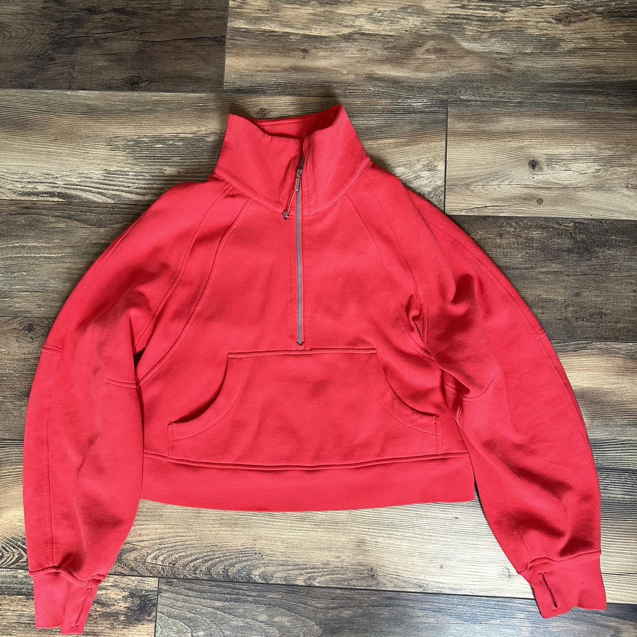 Lululemon red scuba RARE color, funnel neck Size... - Depop
