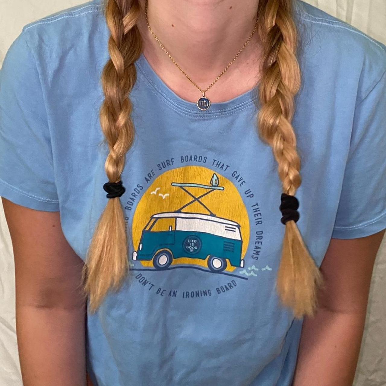 Vintage Life Is Good Surf Tee - Depop