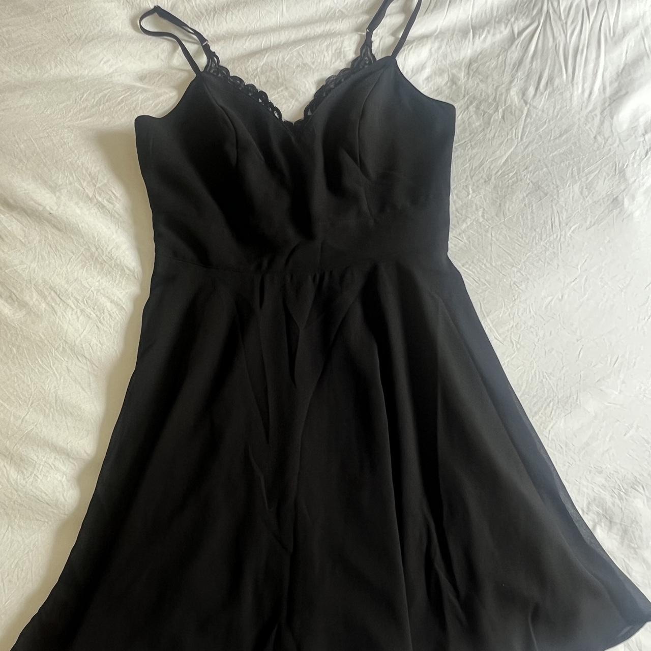 Lulus black lace mini dress worn once for... | Depop