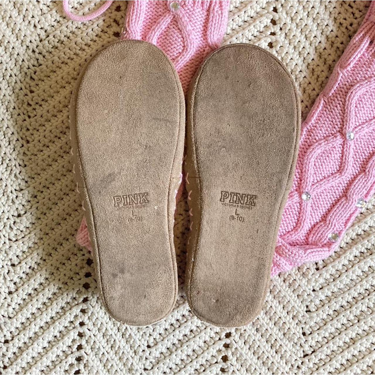 the cutest victoria’s secret pink knit slipper... - Depop