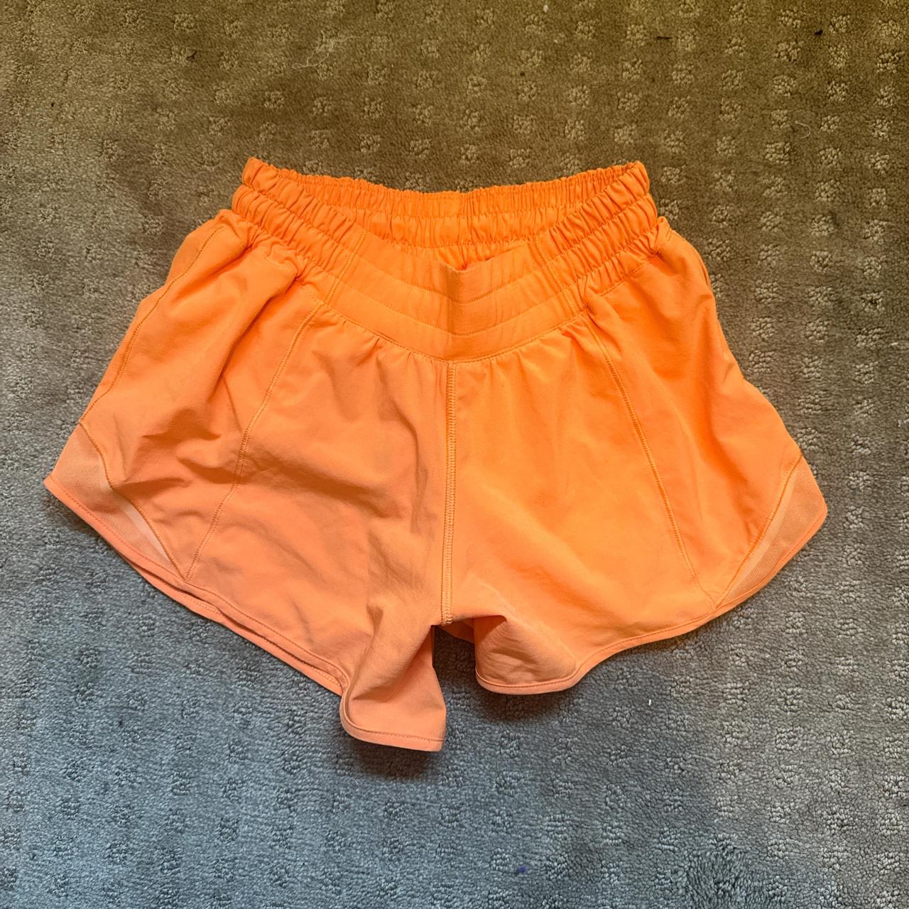 Orange Lulu Shorts Size 4 Small Stain On The Back Depop