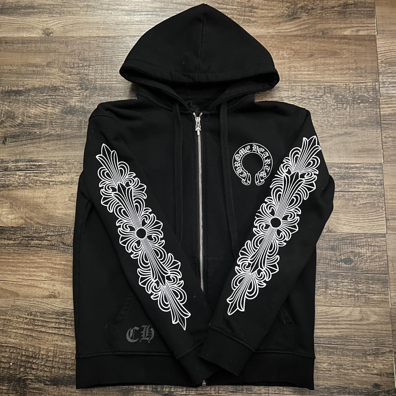 Chrome hearts zip up - Size small - Used to daily... - Depop