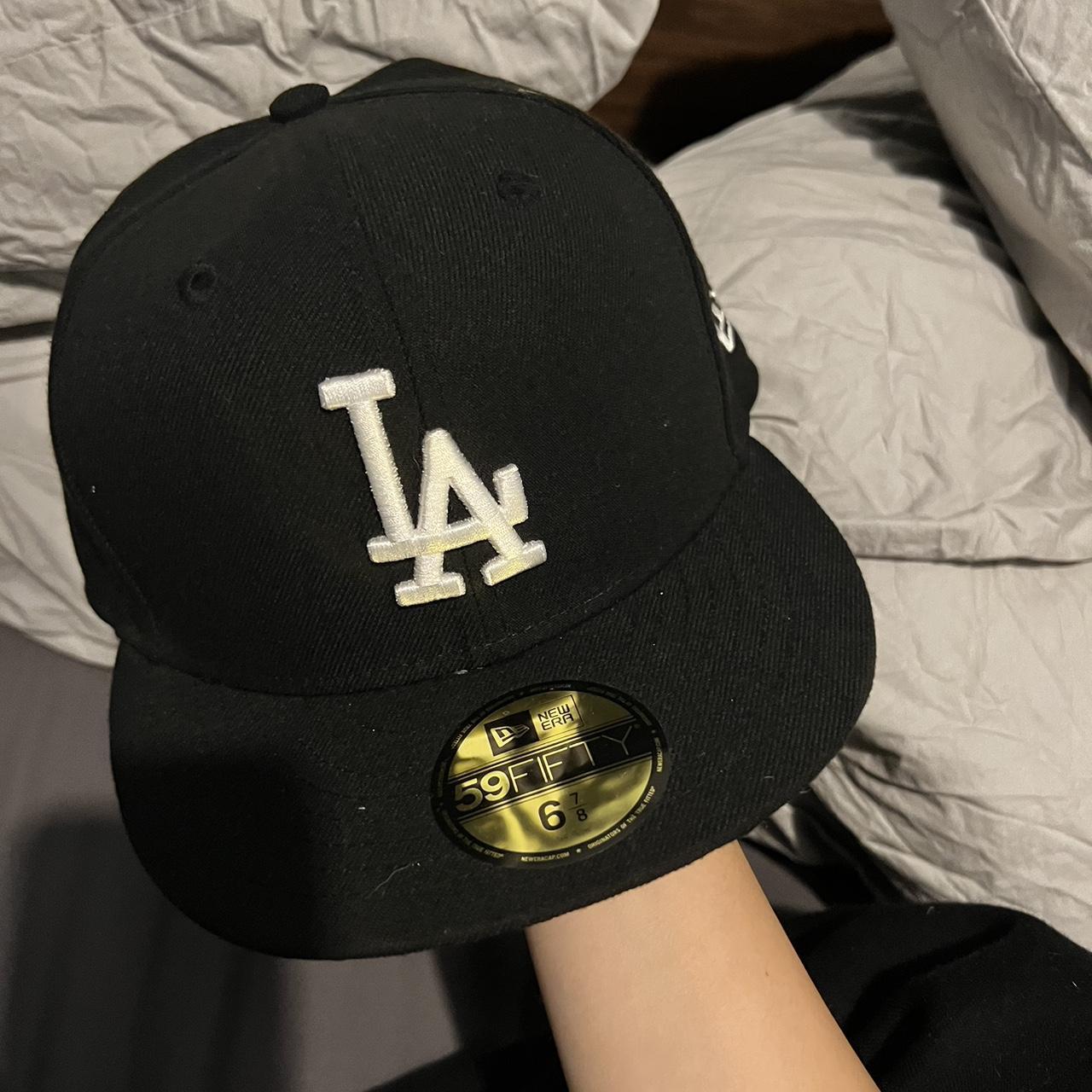 Fitted hat 6 7/8 black 10/10 condition worn once... | Depop