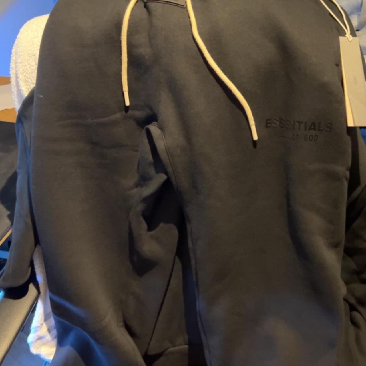 Essentials Black Tracksuit set - Depop