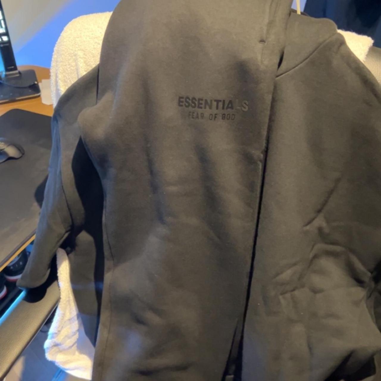 Essentials Black Tracksuit set - Depop