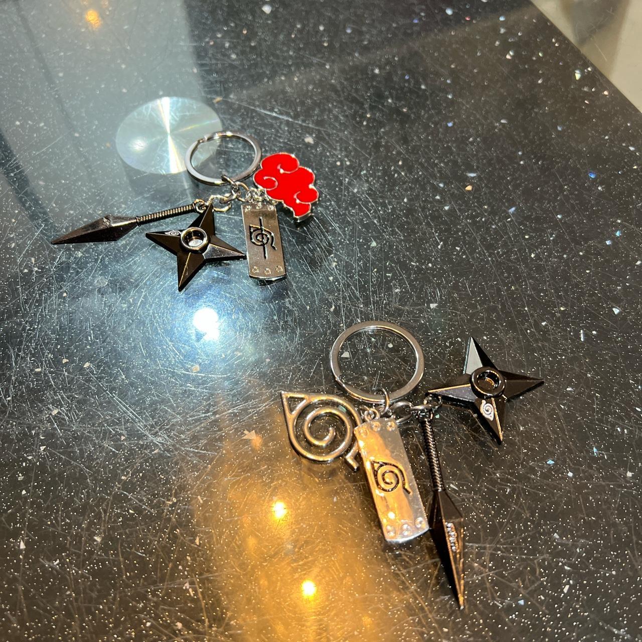 2pcs Naruto Keychain, Akatsuki Red Cloud Pendant &... - Depop