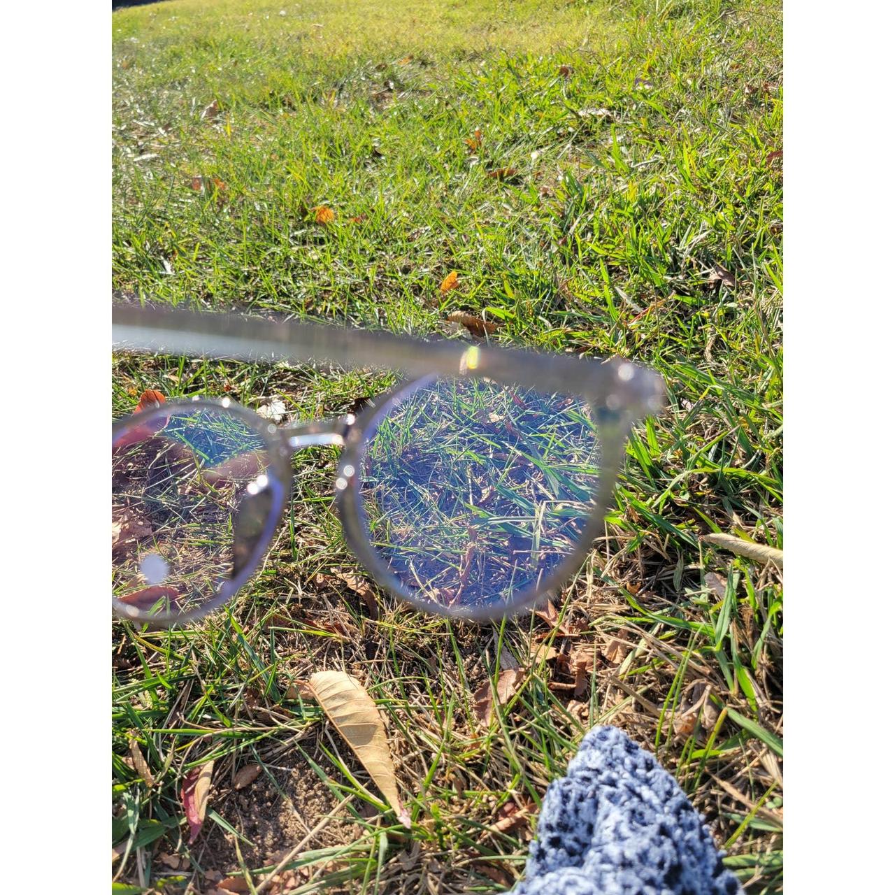 Blue Light Clear Round- Frame Glasses Clear... - Depop