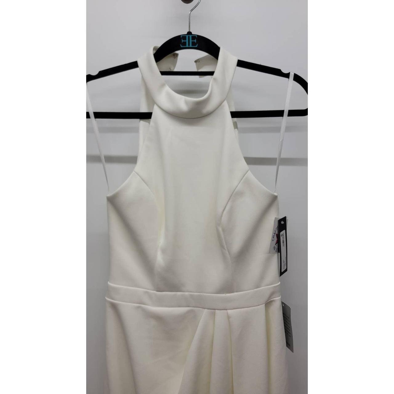 XSCAPE Women's White and Cream Dress | Depop