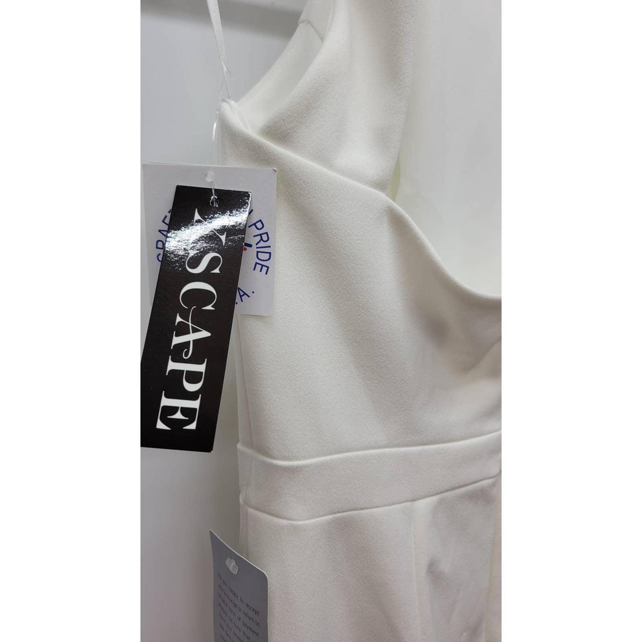 XSCAPE Women's White and Cream Dress | Depop